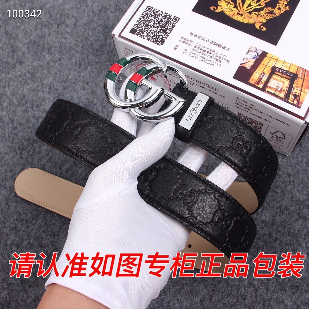 [Counter brand packaging] 2022G brand men's leather belt men's belt ...