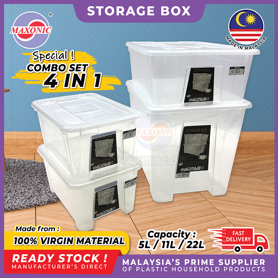 MAXONIC Combo 4 In 1 Set Multipurpose Modern Storage Box Minimalist ...