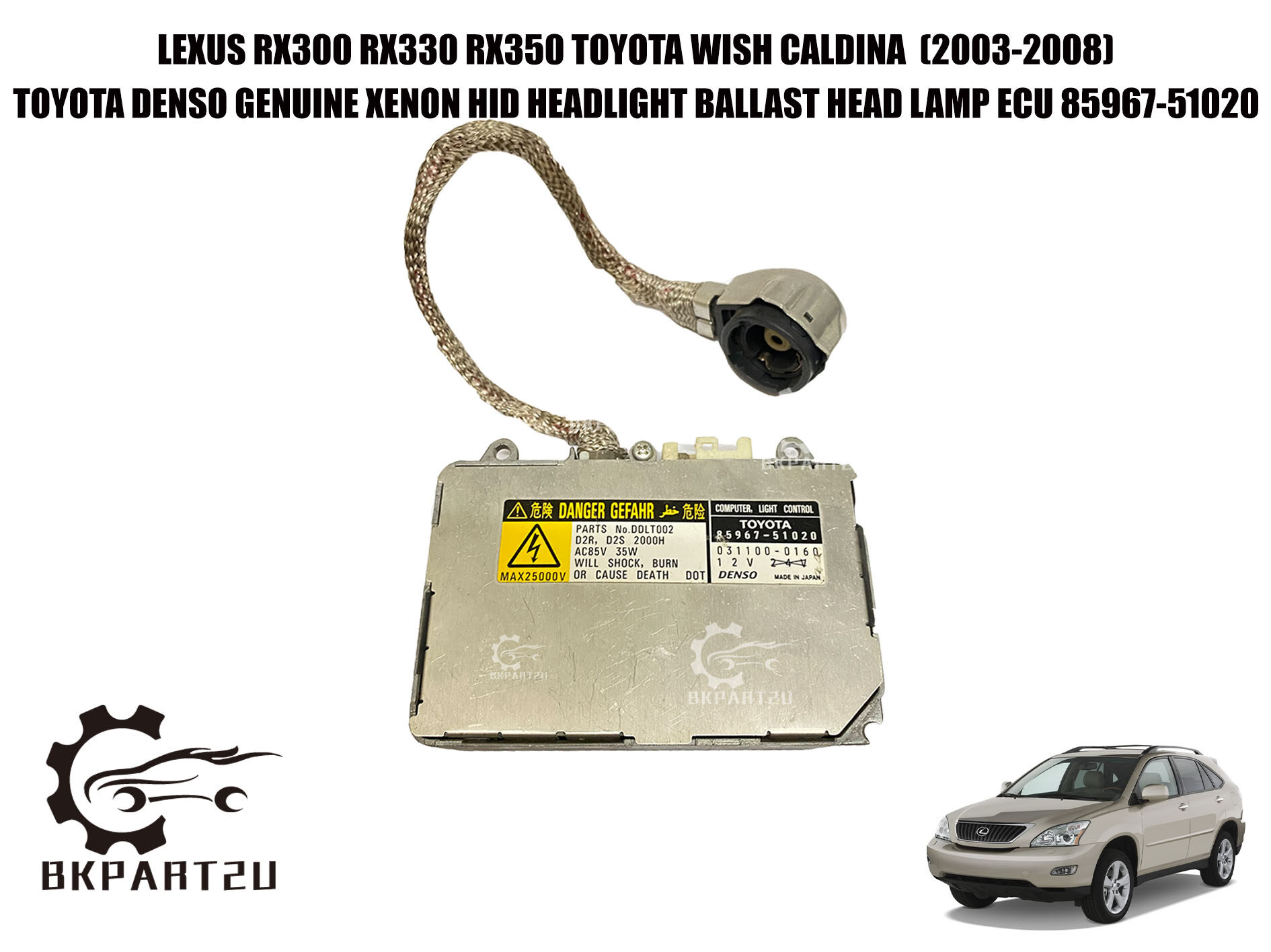 LEXUS RX300 RX330 RX350 TOYOTA WISH CALDINA (2003-2008) XENON HID ...