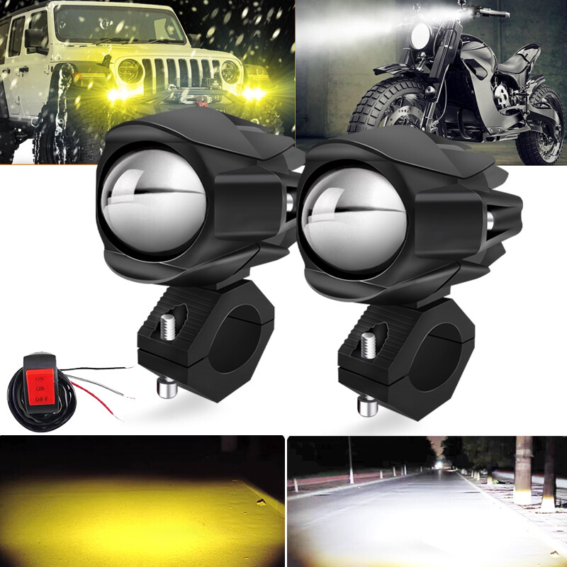 (2PCS) motorcycle led fog light mini driving light fisheye Laser Lenses ...