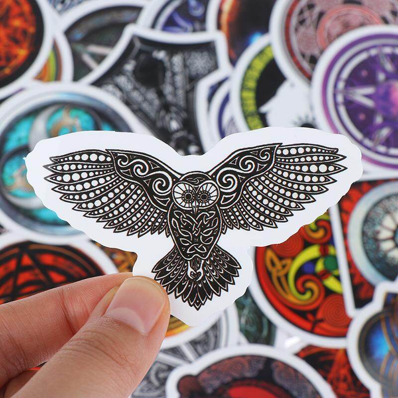 50PCS Magic Tatoo Symbols Amulet Stickers For Motorcycle Luggage ...