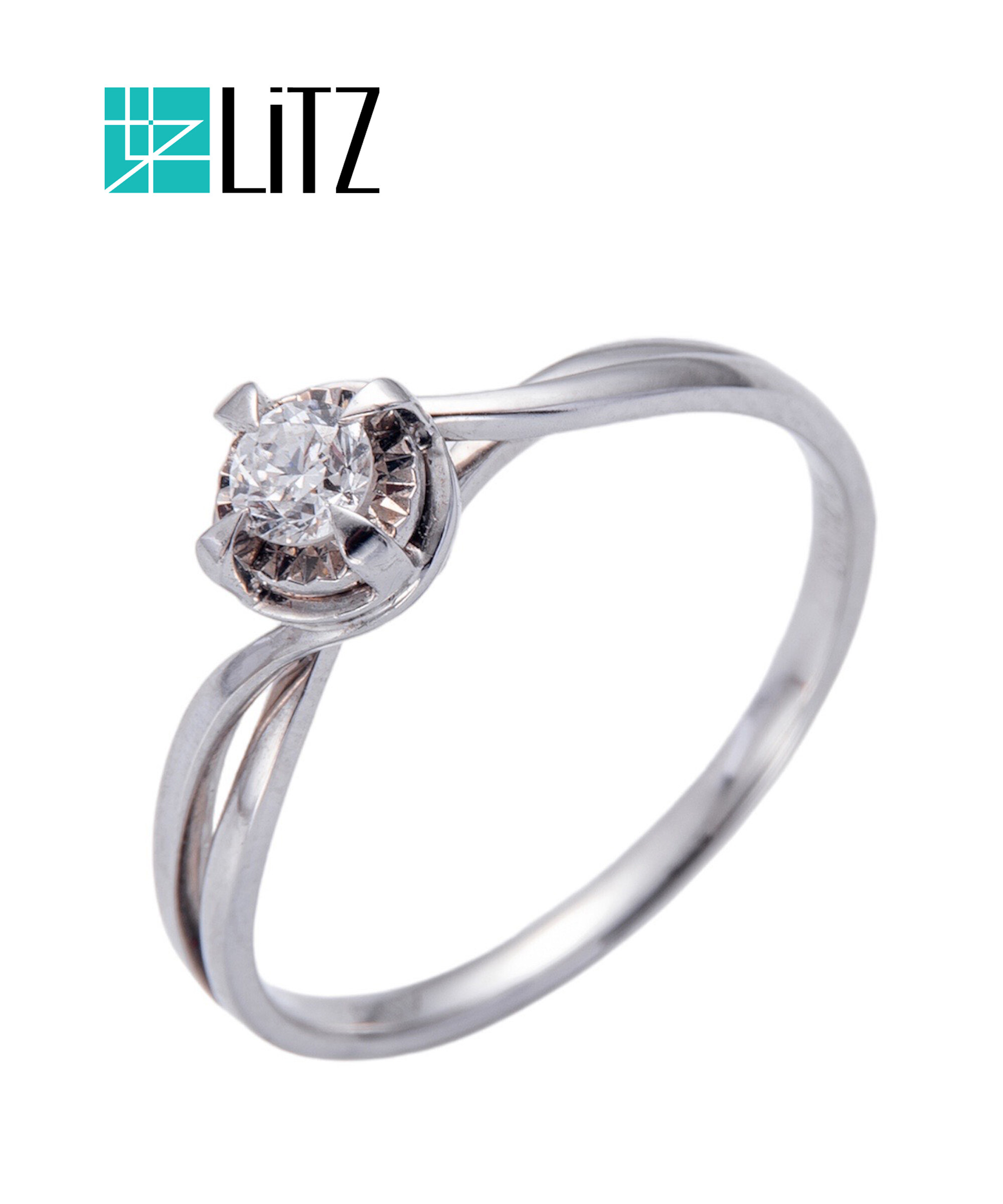 LITZ 18K White Gold Diamond Ring YM-3N592-1M | Lazada
