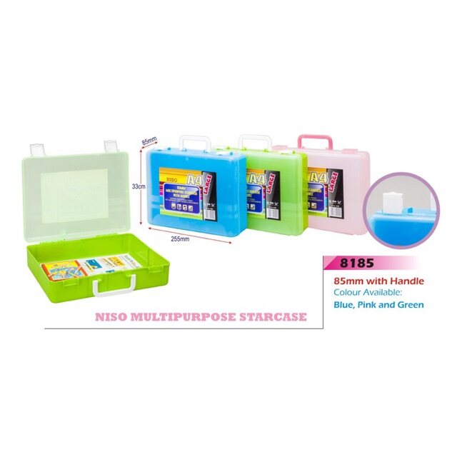 Niso 8185 A4 85mm Document Case With Handle / A4 Plastik Box / A4 Kotak ...