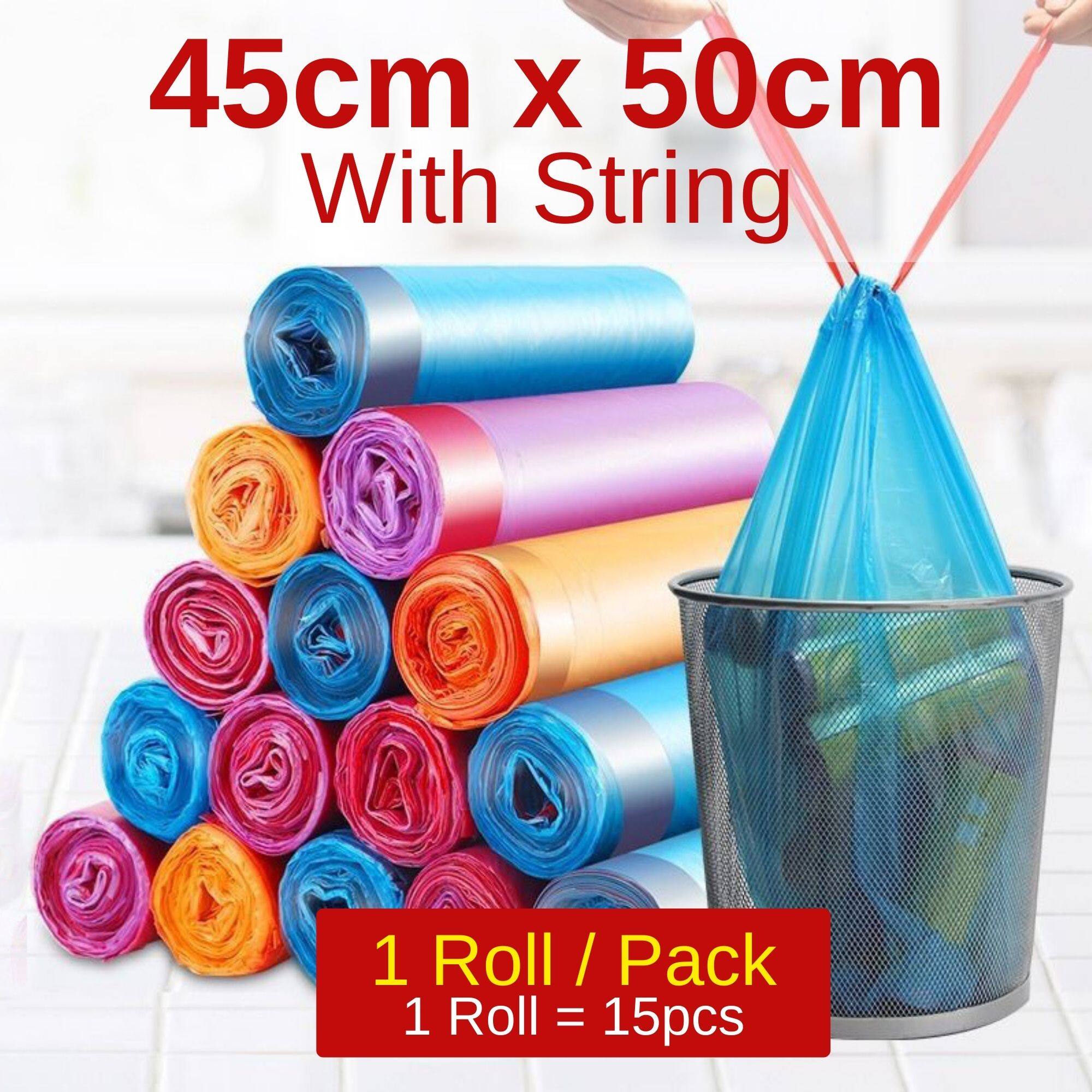 45x50cm / 43x46cm Rubbish Bag With String Home Garbage Office Cleaning ...