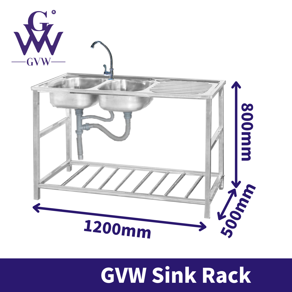 GVW 9212 Stainless Steel Kitchen Sink / Double Bowl Sink / Double ...
