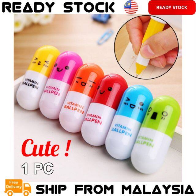 Telescopic Mini Ball-Point Pen Vitamin Capsule Cute Ballpoint Pen ...