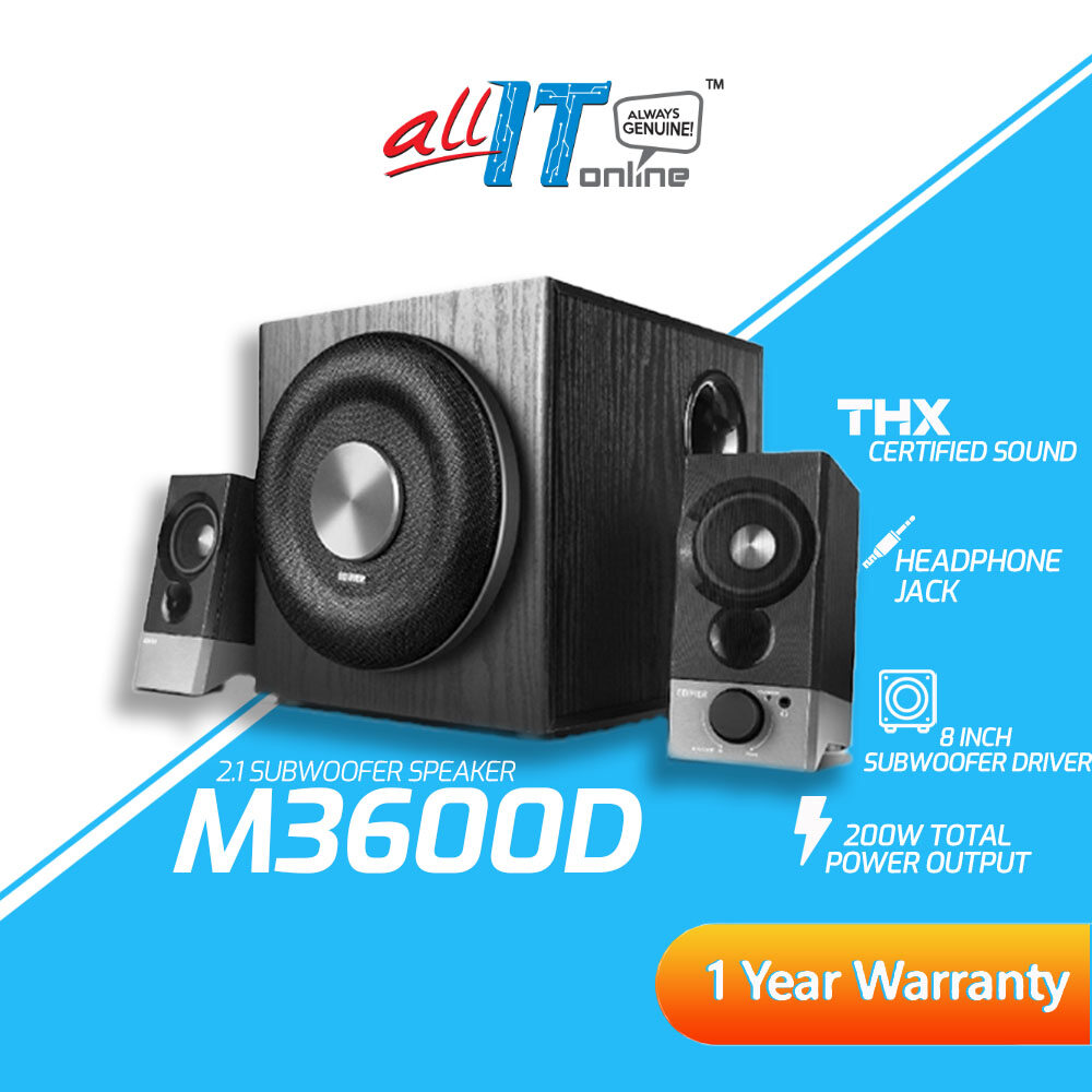 Edifier M3600D 2.1 (200W) with Subwoofer Speaker - Black | Lazada