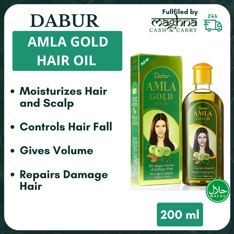 Dabur Amla Gold Hair Oil With Natural Extracts - 1 Bottle (200 ml) | Lazada