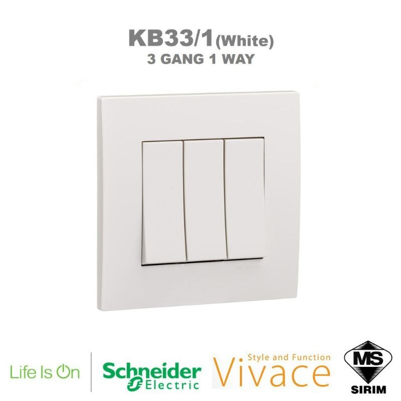 Schneider Vivace Switches & Socket 1G 2G 3G 4G 13A 15A 20A Double Pole ...