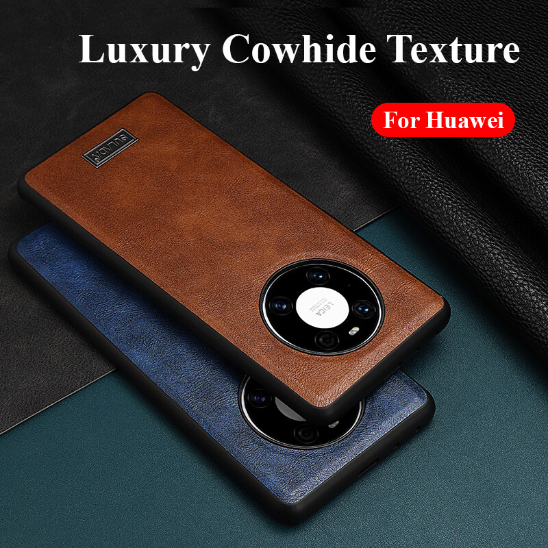 Vintage Luxury Cowhide Phone Case For Huawei Mate 40 Pro Ultra-thin ...
