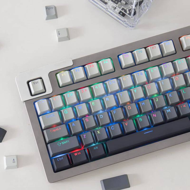 GMK Gradient Grey Keycap 132 Keys Shine Through Keycap PBT Double Shot ...
