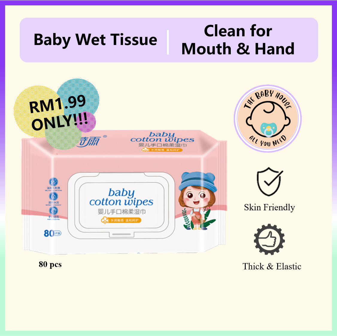 Non-alcohol Wet Tissue for Baby Sensitive Skin | Lazada