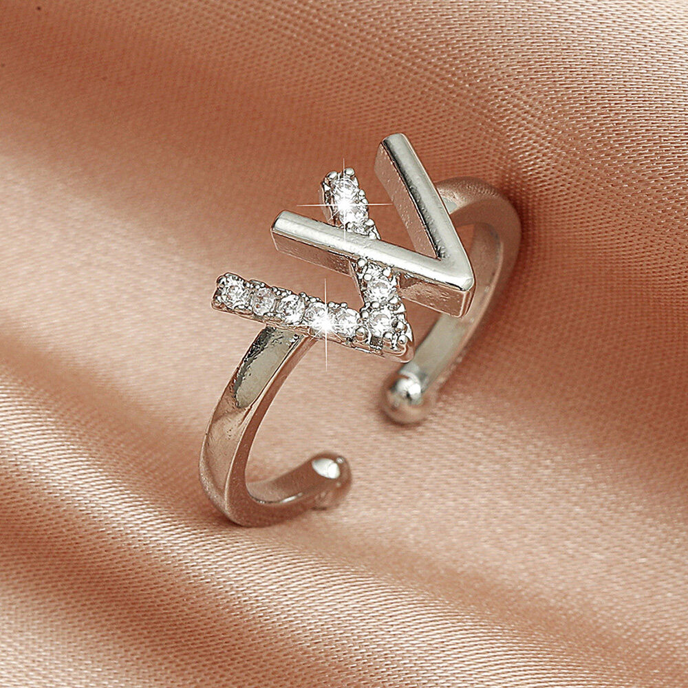 Sanhe Ins แหวนรูปตัว W แบบเรียบง่าย,สำหรับเด็กผู้หญิงเครื่องประดับแฟชั่น - sanhe fashion jewelry ...