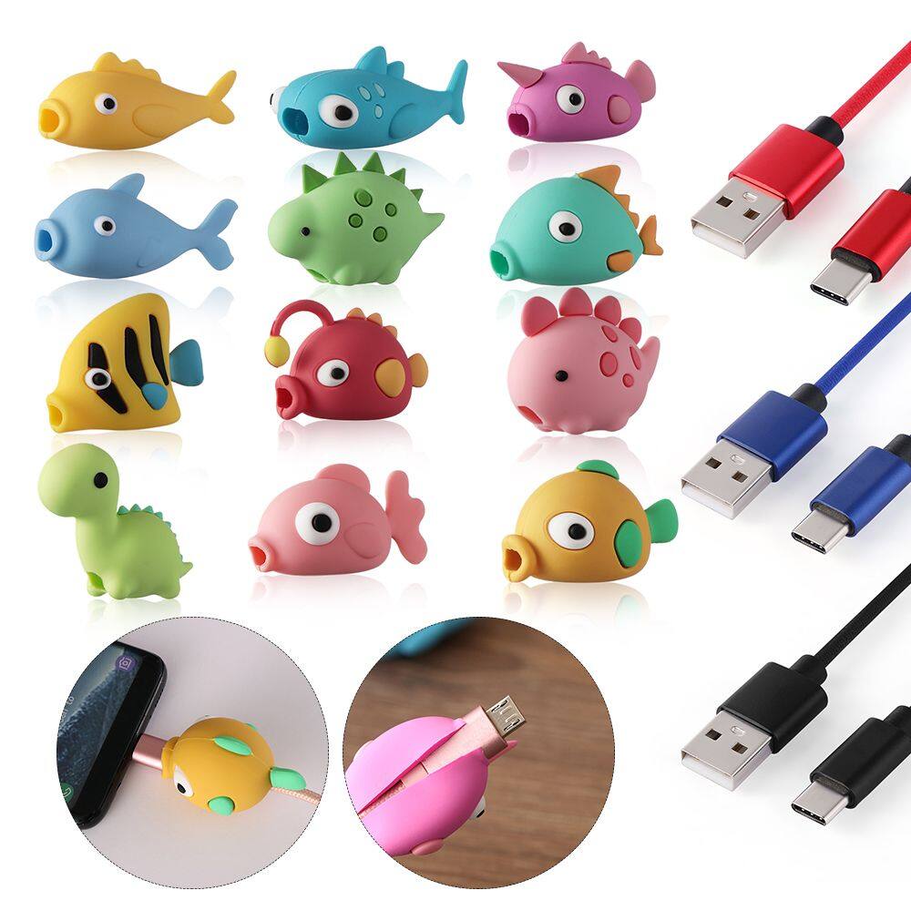 LONGB Anti-breaking Animals Silicone Cartoon Cable Protector Data Line ...
