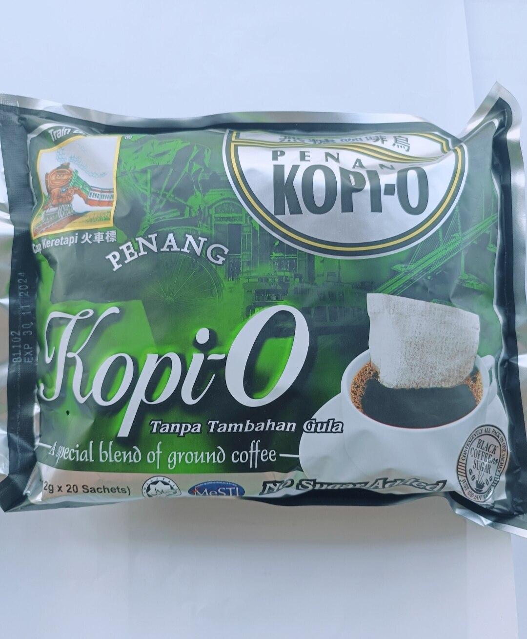 Train Brand 火车牌 Penang Kopi 'O' No Sugar Added 无糖咖啡乌【Cap Keretapi】(12g ...
