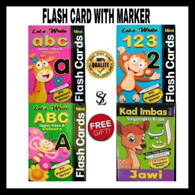 COMBO FLASH CARD KAD IMBAS JAWI, NOMBOR NUMBERS, ABC DAN abc | Lazada