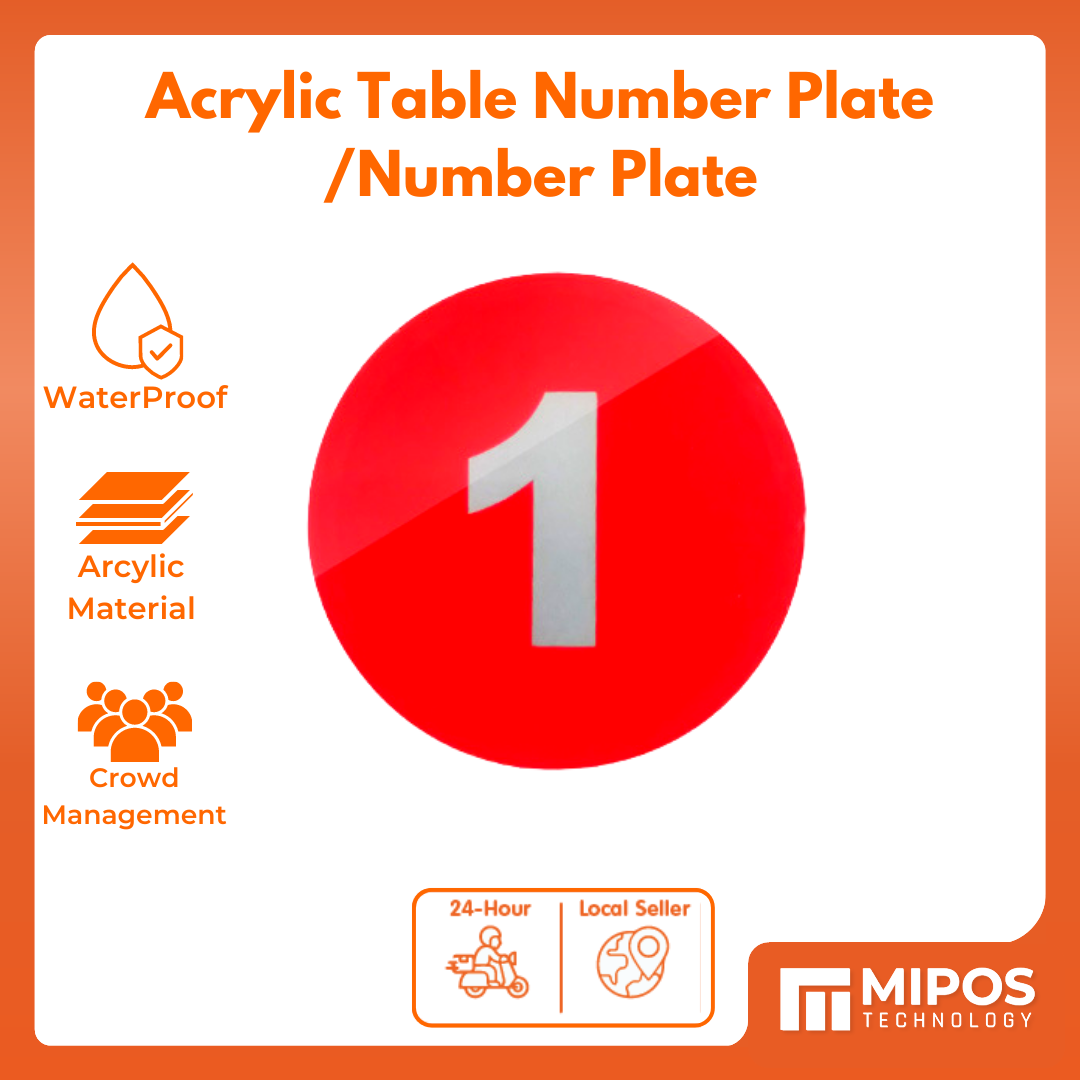 Acrylic Table Number Plate Red Small/ Nombor Meja 桌子号码 5CM (10/set ...