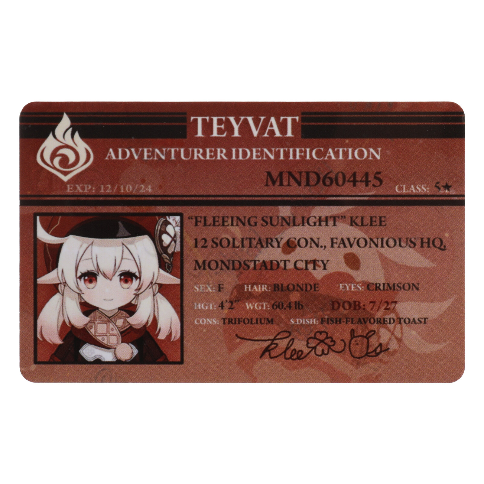 Genshin Impact Anime Identification ID Card PVC Photocard Figure ...