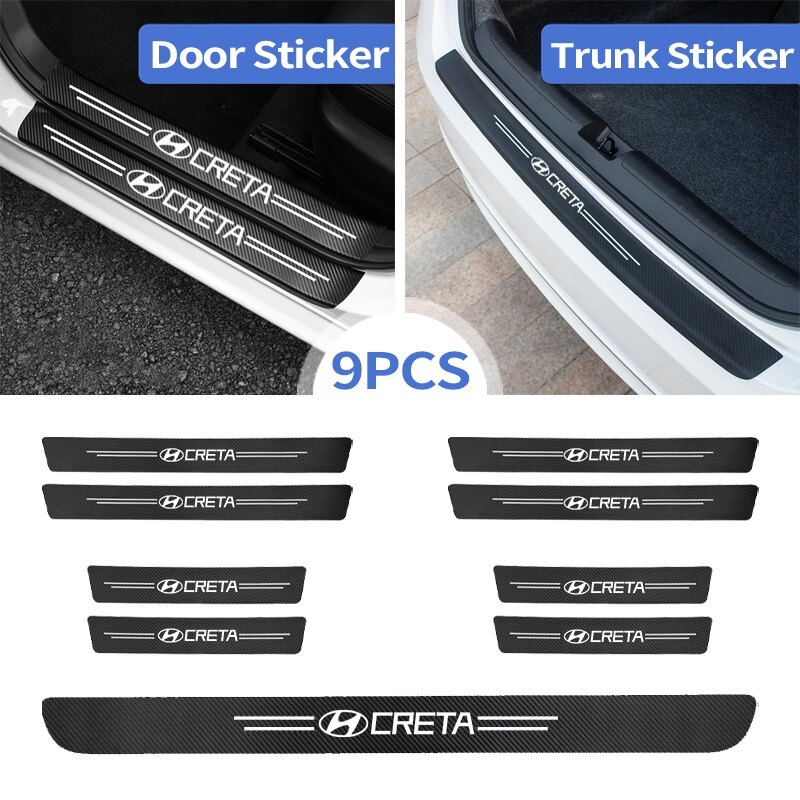 For Hyundai Creta Carbon Fiber Car Door Sticker Protector Auto ...