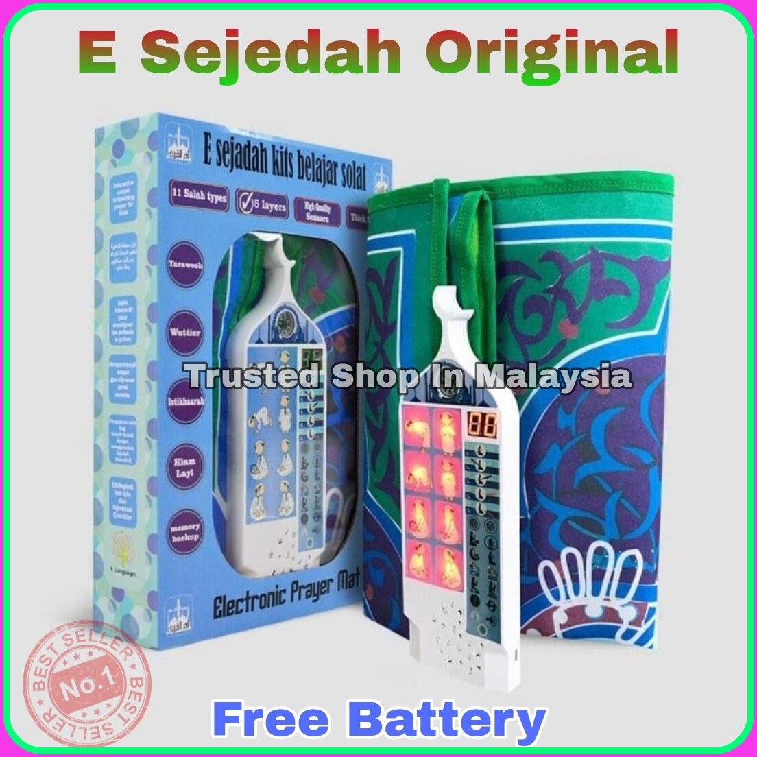 E Sejadah Prayer Kit Digital Sejadah Panel Kanak-Kanak Belajar Solat ...