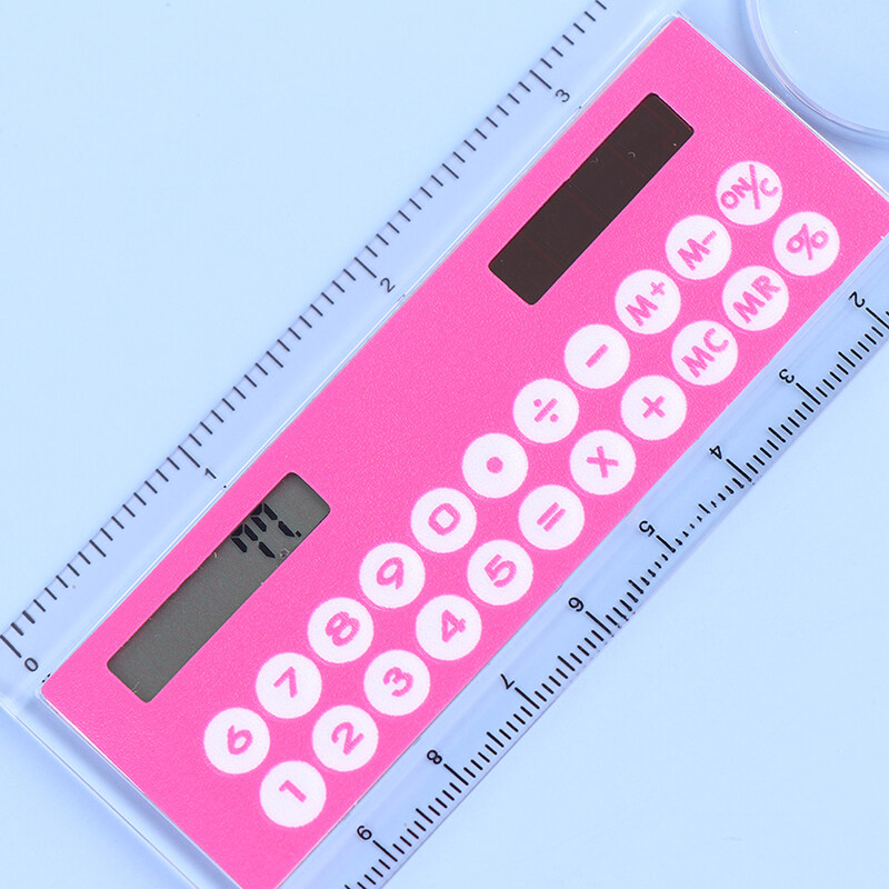 TANG Mini Solar Transparent Ruler Calculator with Magnifier Student ...