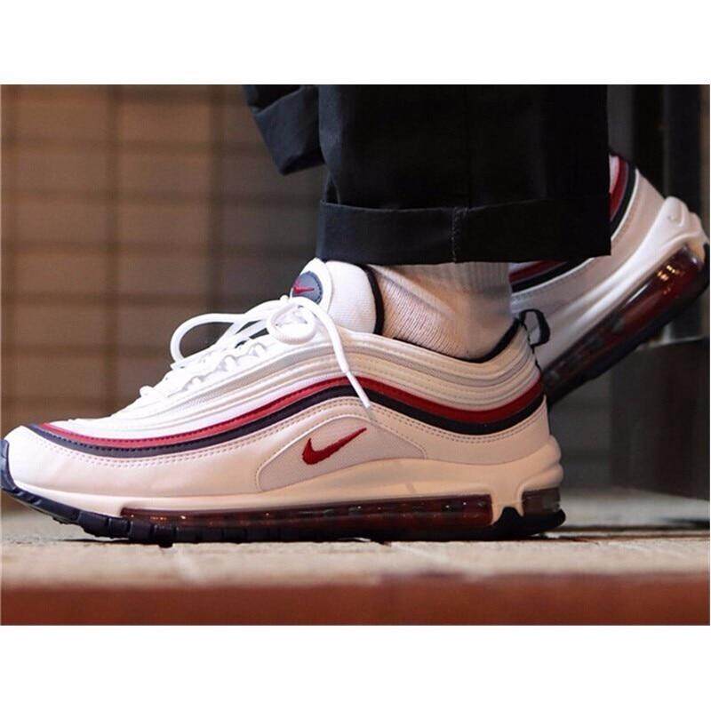 NIKEˉ Air MAXˉ 97 White Red Bullet Men Running Shoes Comfortable Sports ...