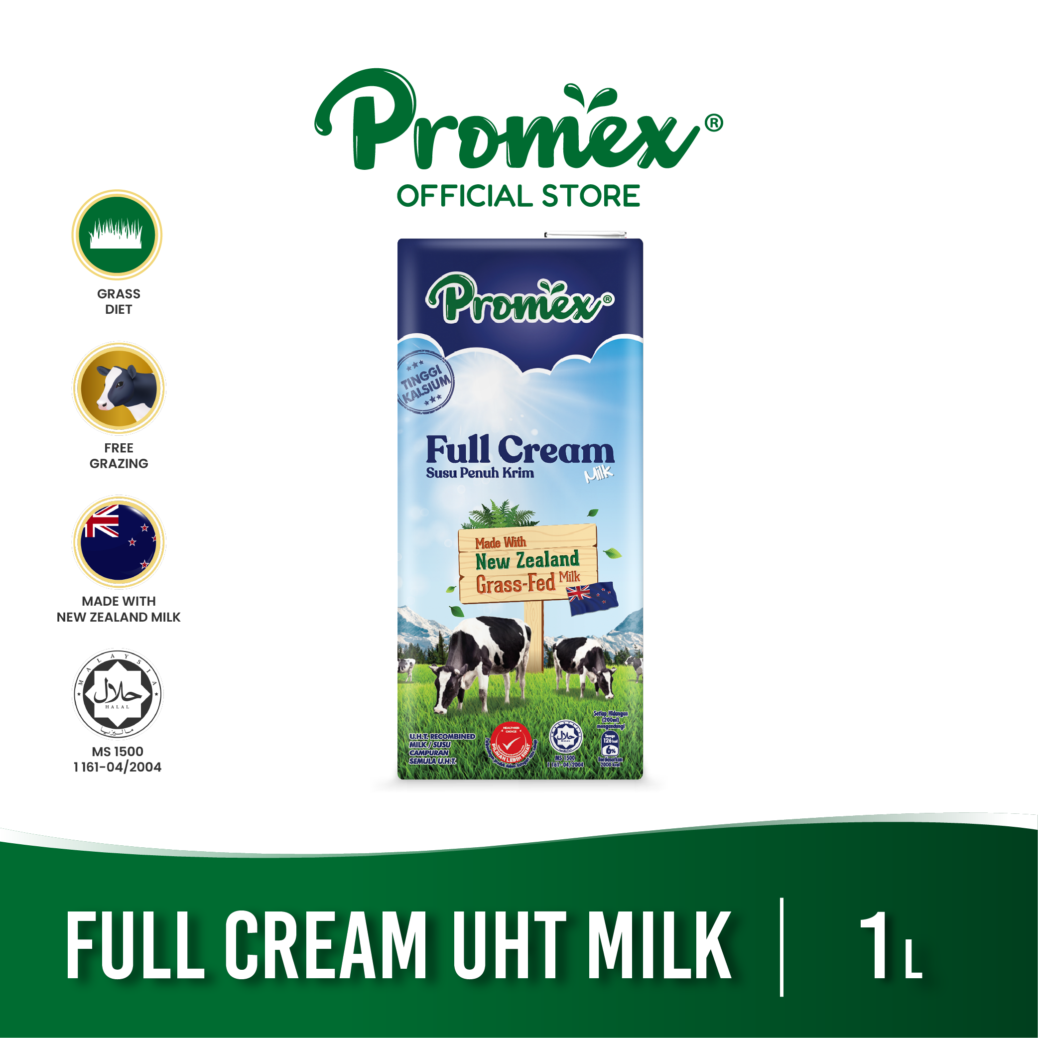 Promex Grass-fed UHT Full Cream Milk 1L | Lazada