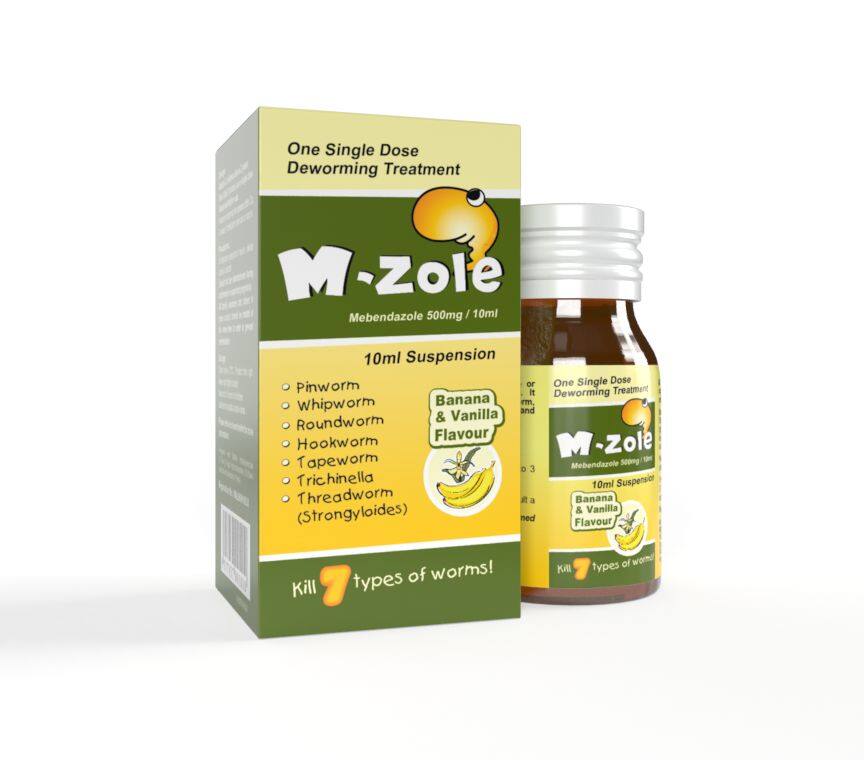 M-Zole Mebendazole 500mg 10ml (Banana & Vanilla Flavour) | Lazada