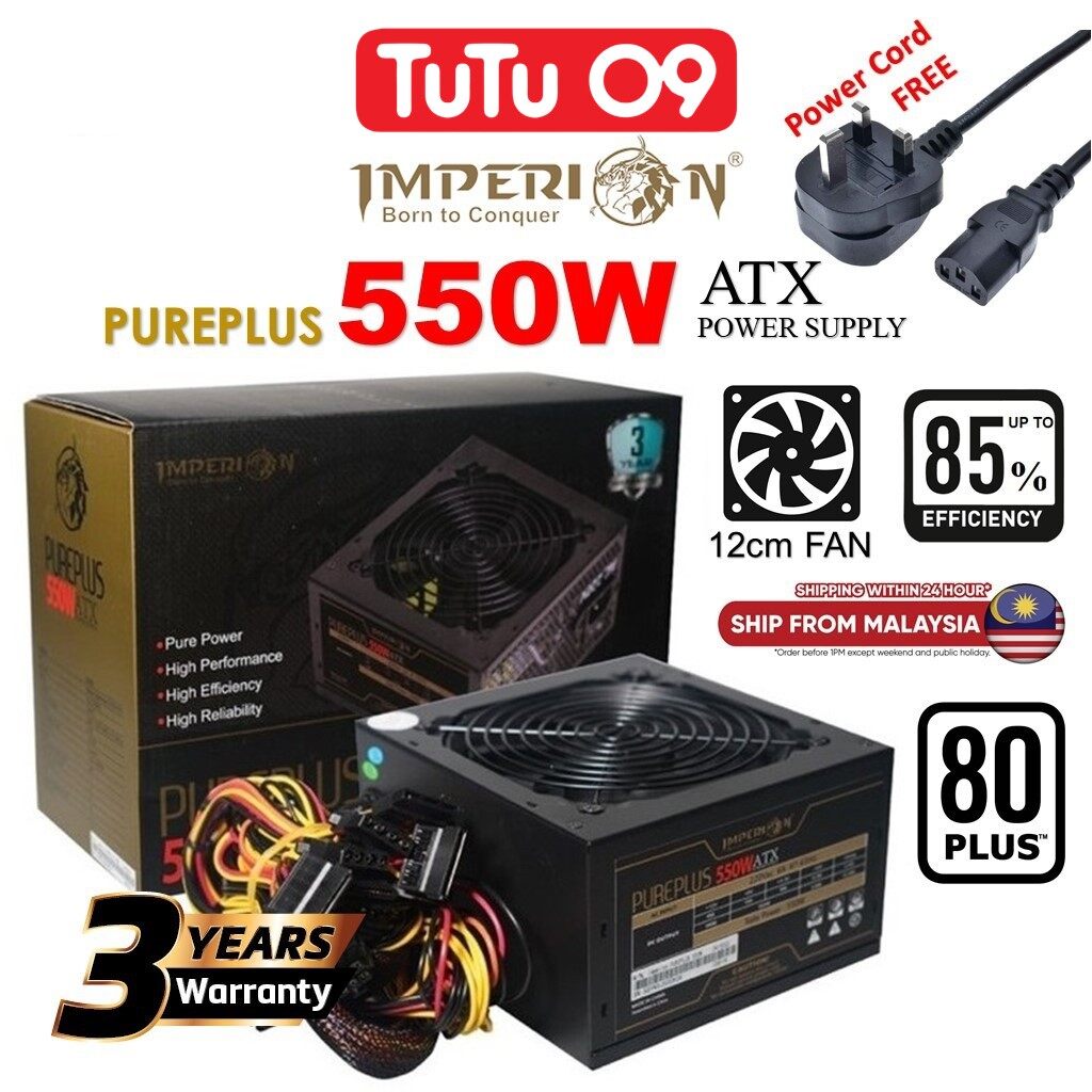 Imperion PUREPLUS 550 Watt 80PLUS White ATX Power Supply 550w | Lazada
