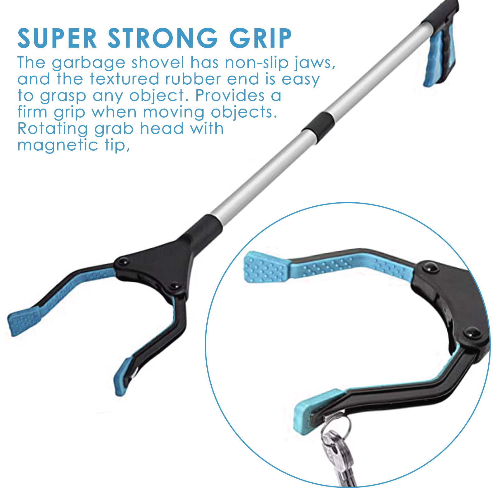 Litter Picker Grabber with Magnetic, 32" Foldable Reacher Grabber Tool ...