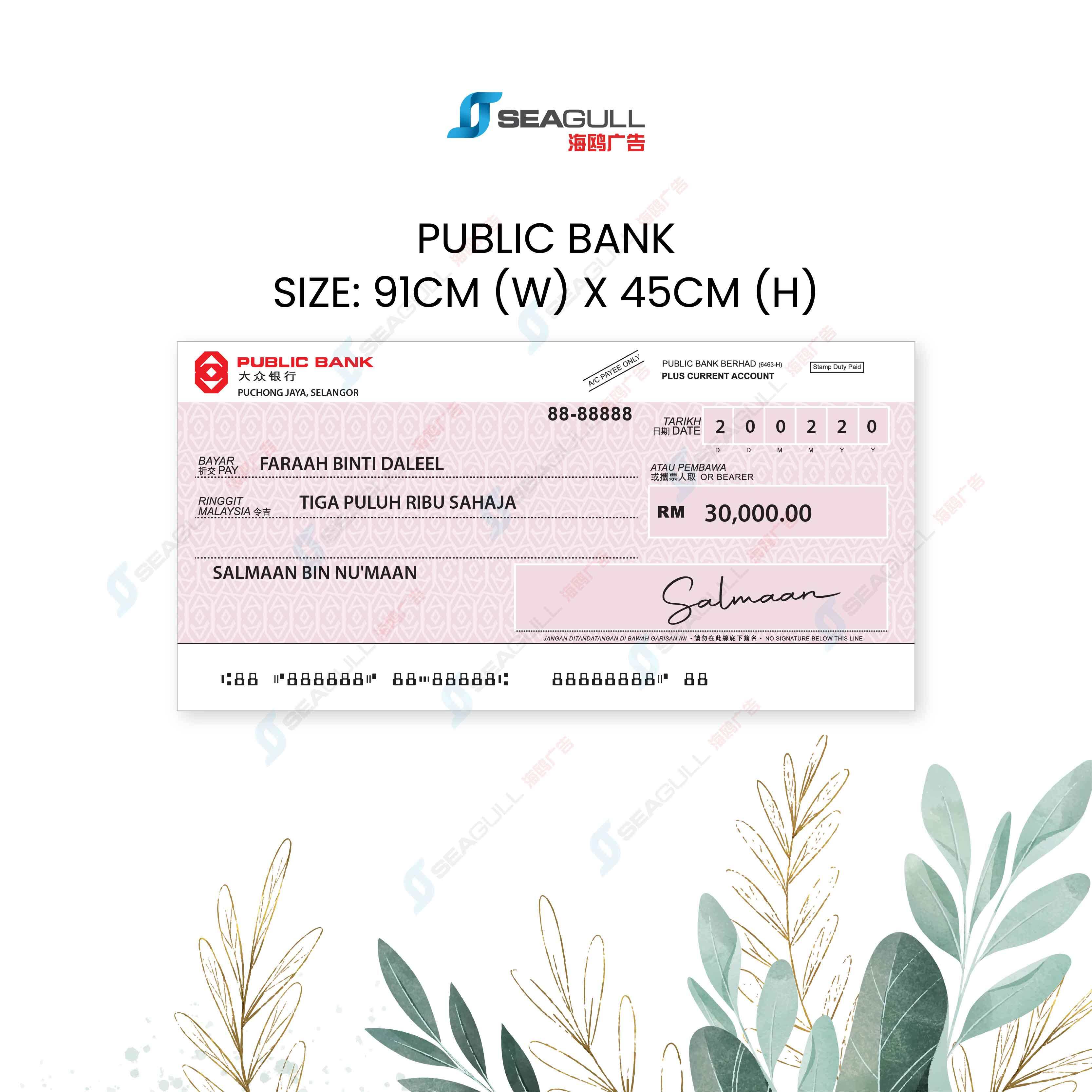 Mock Cheque Besar Replika Cek | Cek Hantaran Mockup Cheque ( BIG ) Cek ...