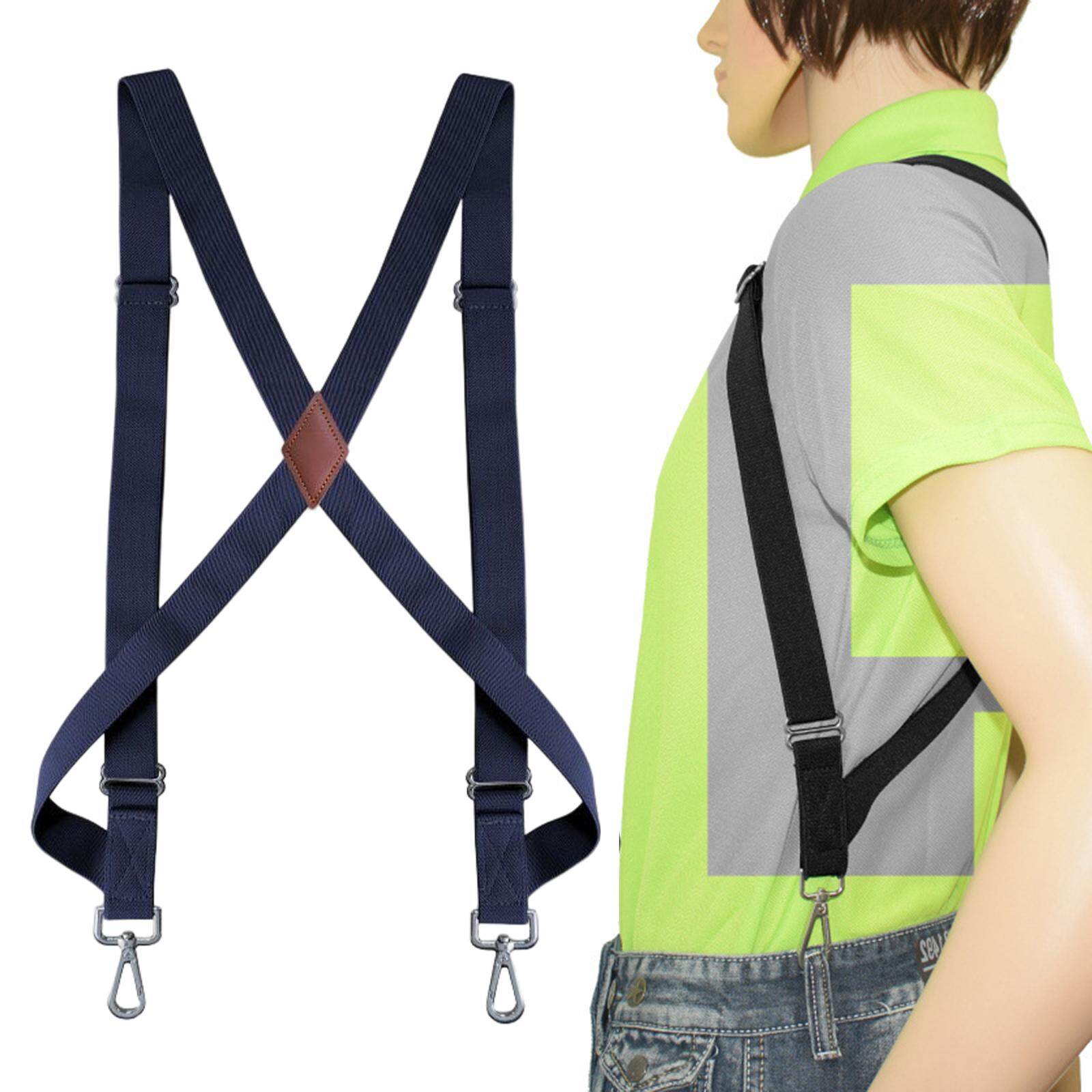 BNWEAR Mens Womens Suspender X Shaped Elastic Straps Hook Suspenders ...