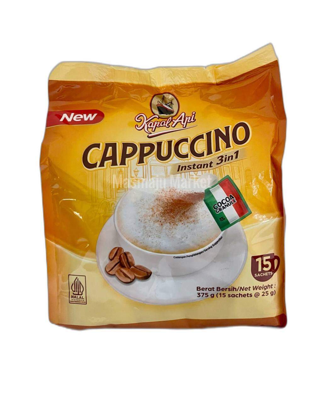 Cappuccino Instant Coffee 3in1 Kapal Api ( 15 Sachets 25G ) 375G | Lazada