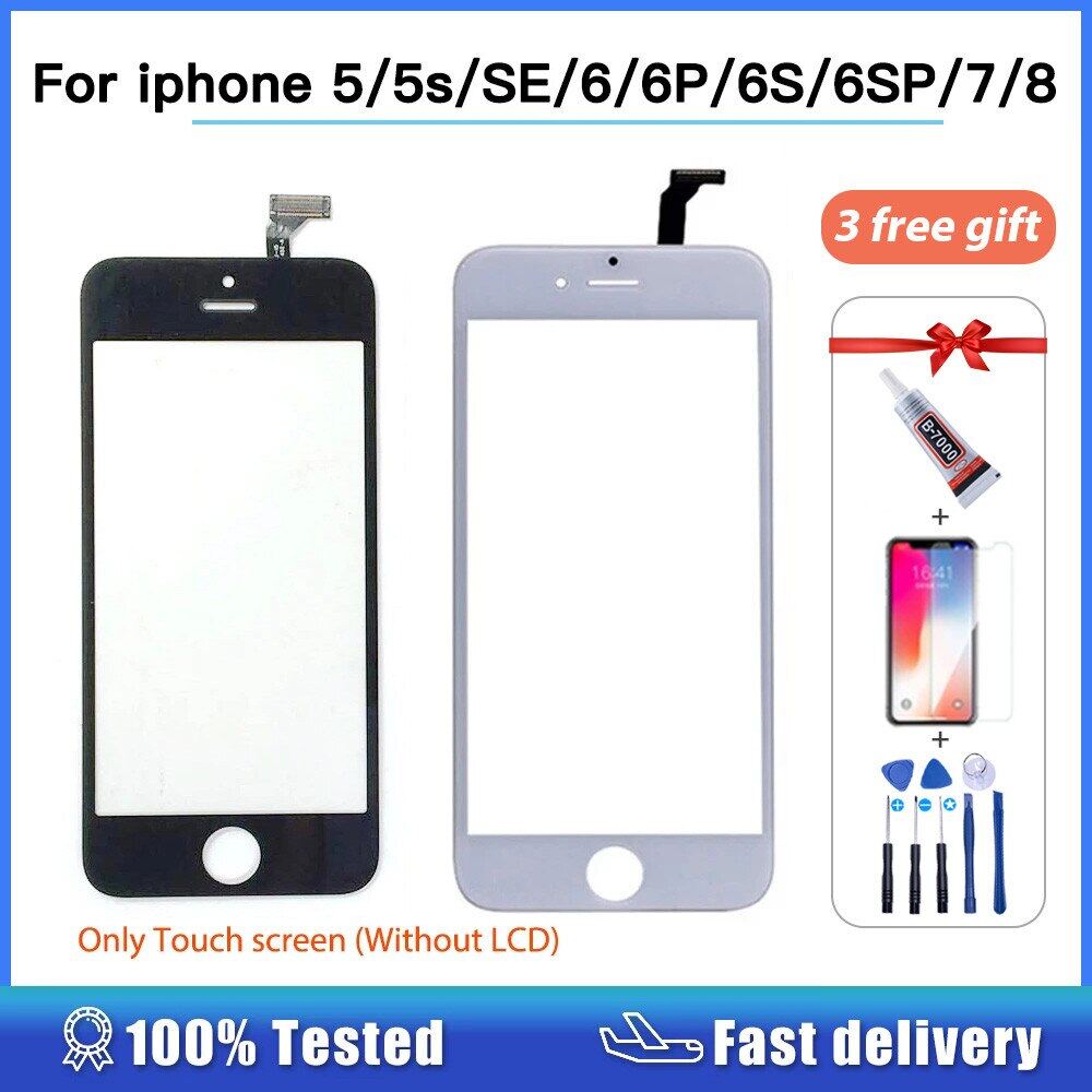หน้าจอสัมผัสสำหรับ iPhone 8 6 7 6S Plus หน้าจอสัมผัสเลนส์กระจกแบบดิจิไทเซอร์อะไหล่เซ็นเซอร์ ...