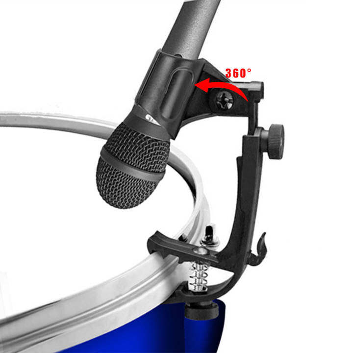 welcomehome 2x Microphone Clip Stand Holder Adjustable Shockproof Drum ...