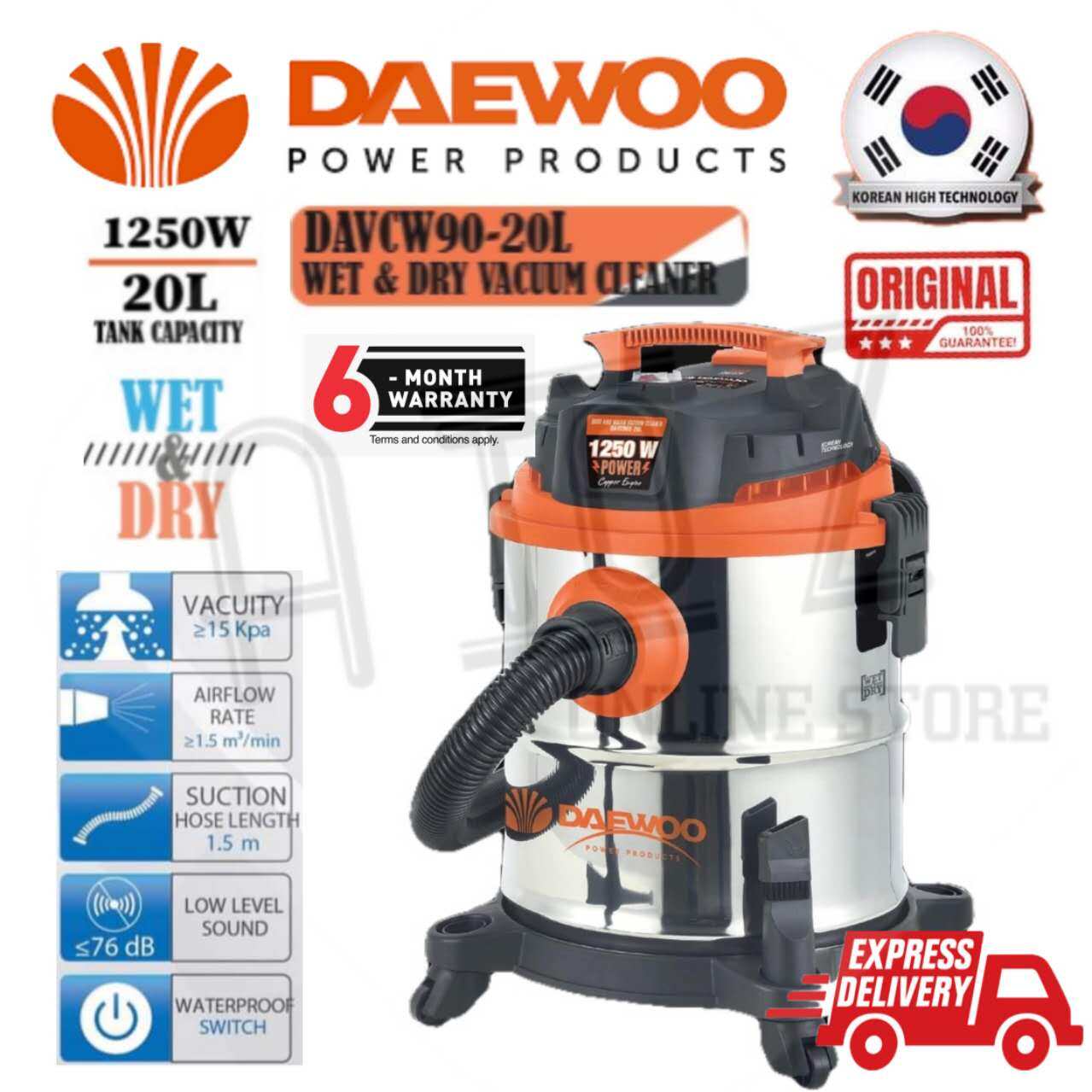 Daewoo Pro Vacuum Cleaner Series | Wet & Dry Vacuum Cleaner | 20L | Lazada