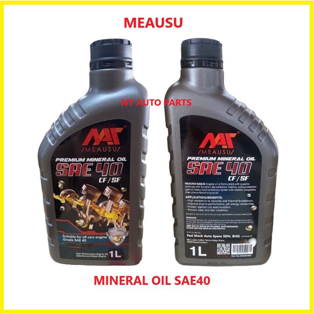 (100% ORIGINAL) MEAUSU ENGINE Oil PREMIUM MINERAL OIL SAE40 1L Minyak ...