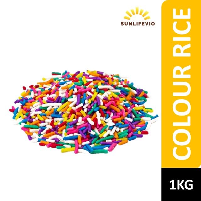 COLOUR RICE / RAINBOW SPRINKLE COLOUR RICE (HALAL) 1KG | Lazada