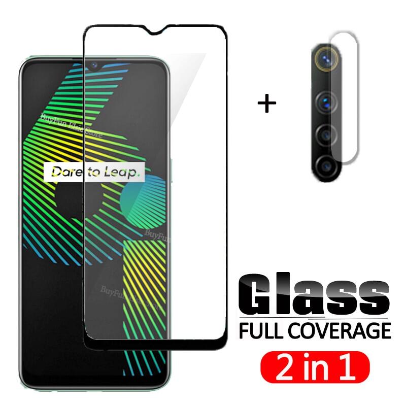 2 In 1กระจกเทมเปอร์สำหรับOPPO Realme 6i 6 Proปกป้องหน้าจอฟิล์มกล้อง ...