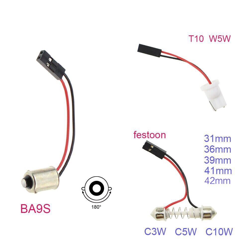 Car reading lamp modification BA9S double tip T10 lamp head lamp holder ...