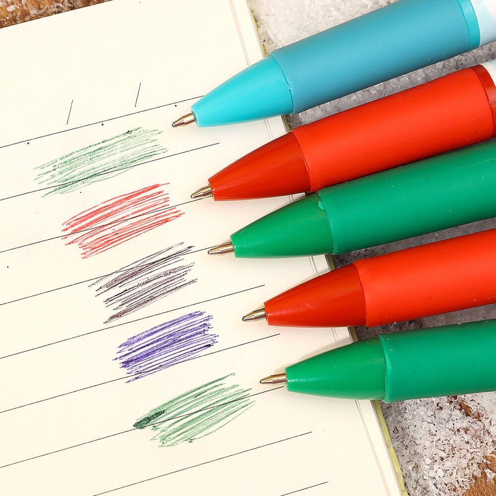 4 Colors Christmas Ballpoint Pen Cute Santa Claus Multicolor Marker ...