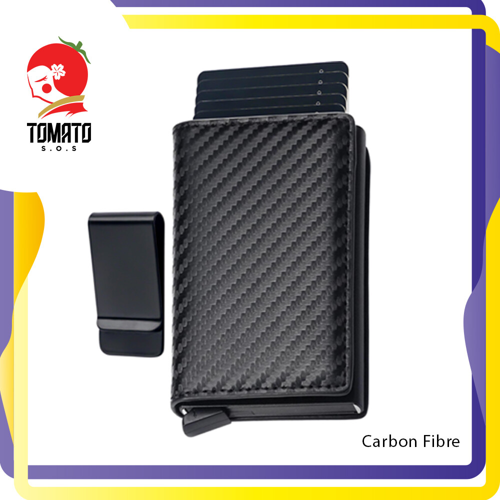 Minimalist Slim Leather Card Holder RFID Aluminum Ejector Wallet for ...