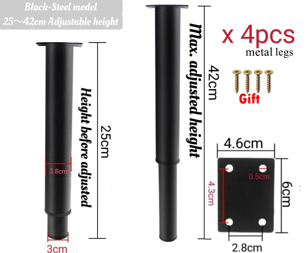 Adjustable Metal Sofa Leg Steel Bed Leg Support Table Foot Furniture ...