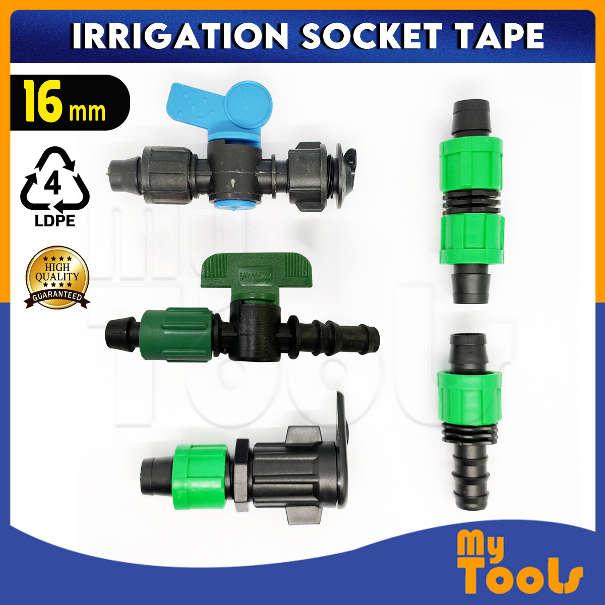 Irrigation Drip Tape Connector To 16mm Pe Pipe Hose Lock Nut Connector