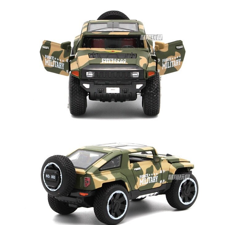 Hummer HX ทหารโมเดลรถยนต์ Collection 1/32โลหะผสมยานพาหนะดายแคสสำหรับ ...
