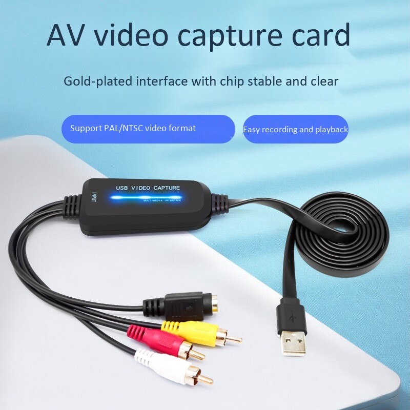 USB 2.0 Video Capture Card Single Channel USB Capture Card AV Capture Device Drive-Free Digital ...