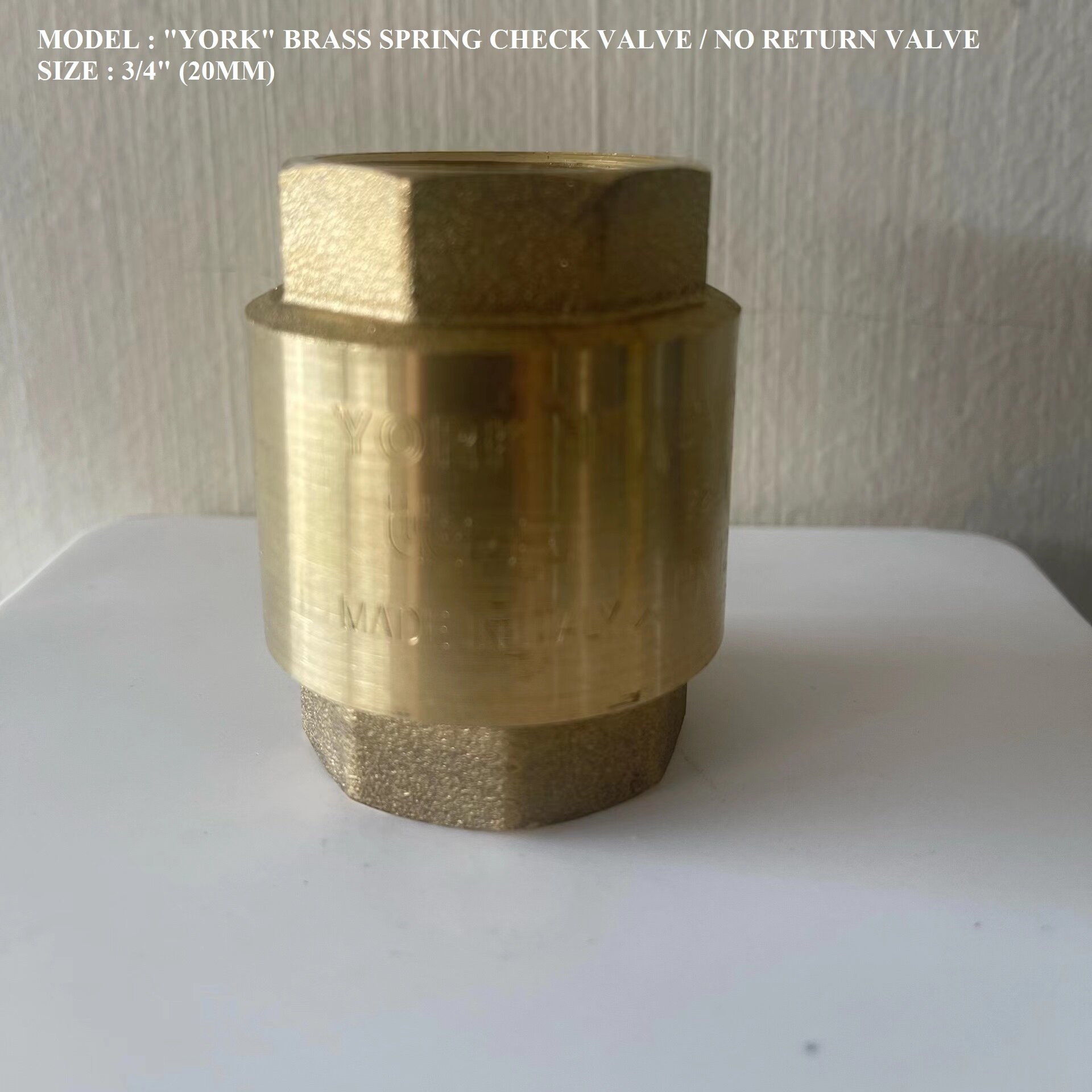 "YORK" BRASS SPRING CHECK VALVE / NO RETURN VALVE (1/2INCH TO 2INCH ...