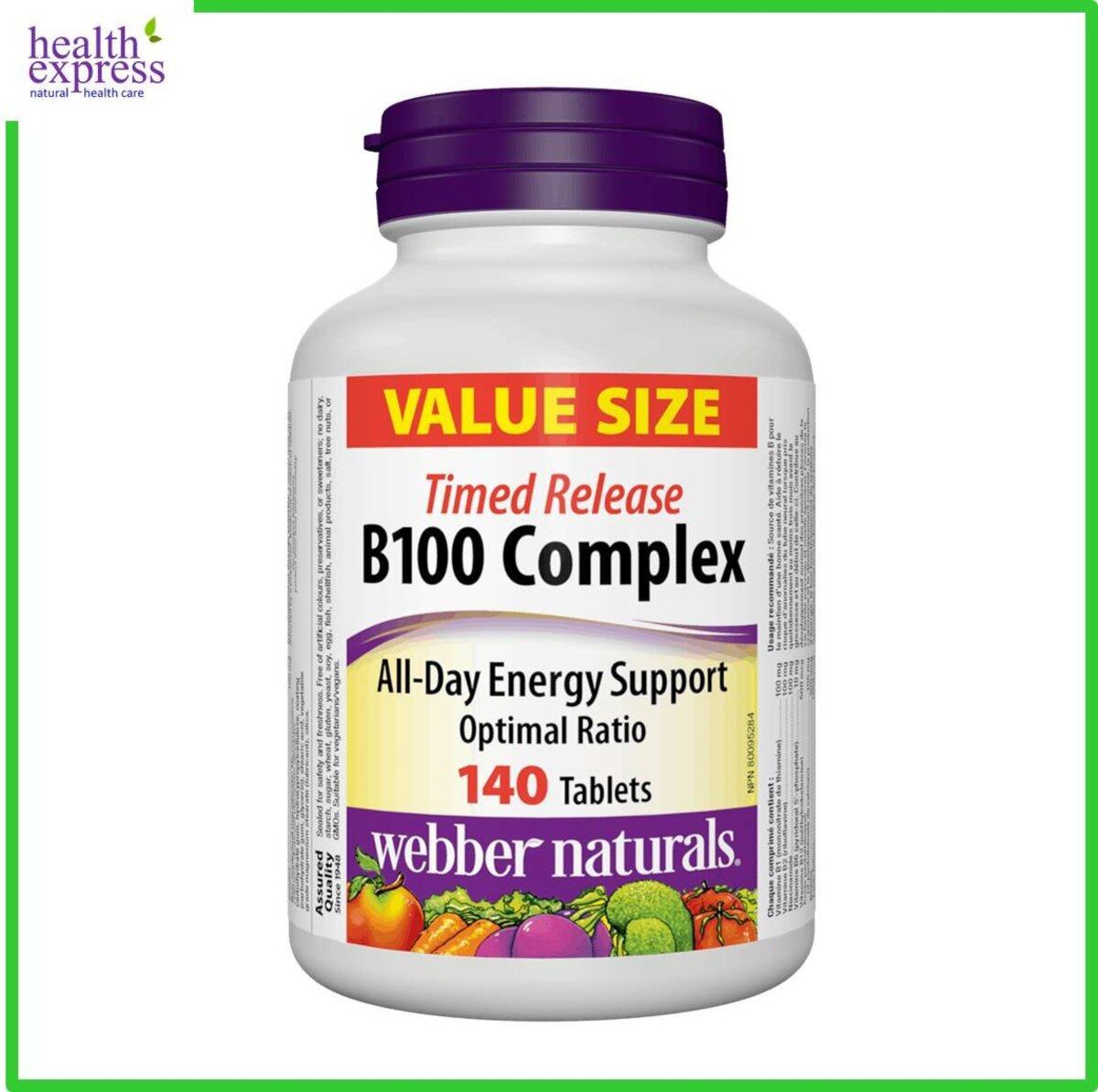 Webber Naturals - Vitamin B100 Complex Timed Release 140 tablets | Lazada