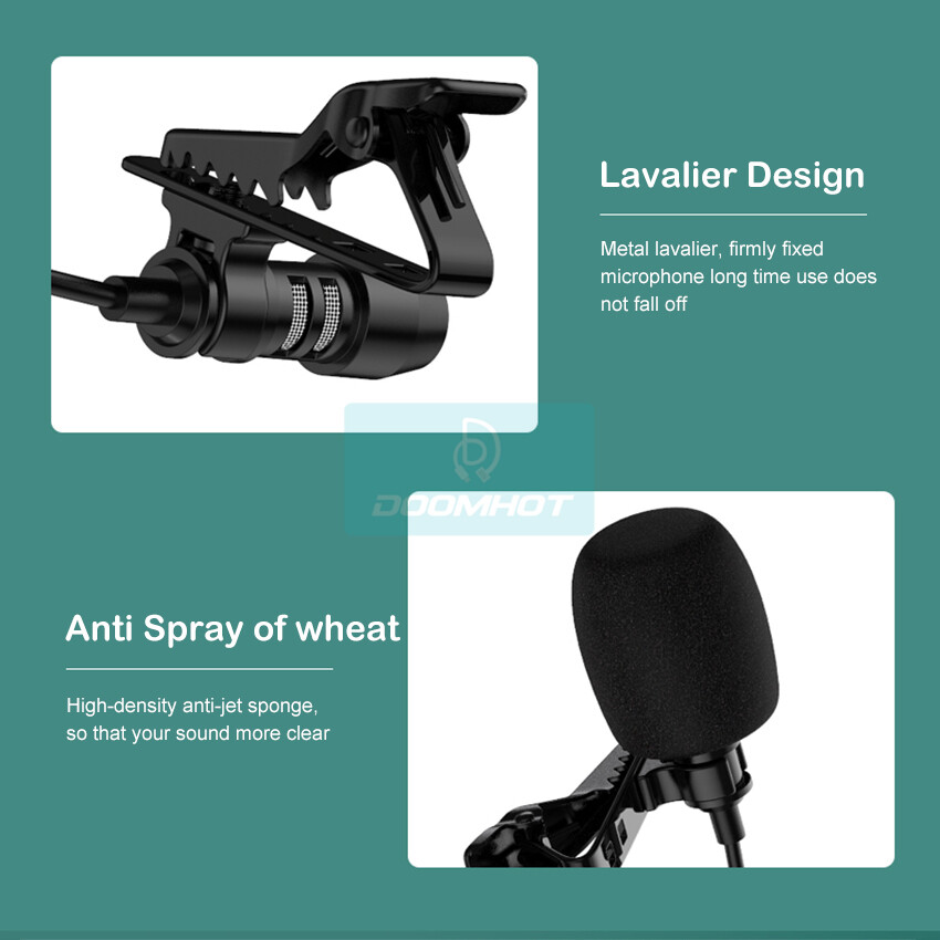 DoomHot 3.5mm/typeC Lavalier Microphone Audio Headset System Mics ...