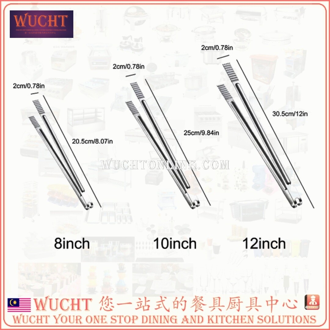 【WUCHT】Stainless Steel Steak Clamp Tong Food Clip Bread Tong Meat Tong ...